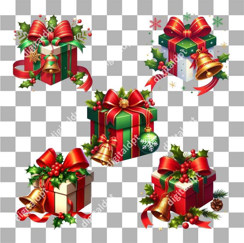 Christmas Gift PNG Drag and Drop to Use, Transparent Background - Etsy
