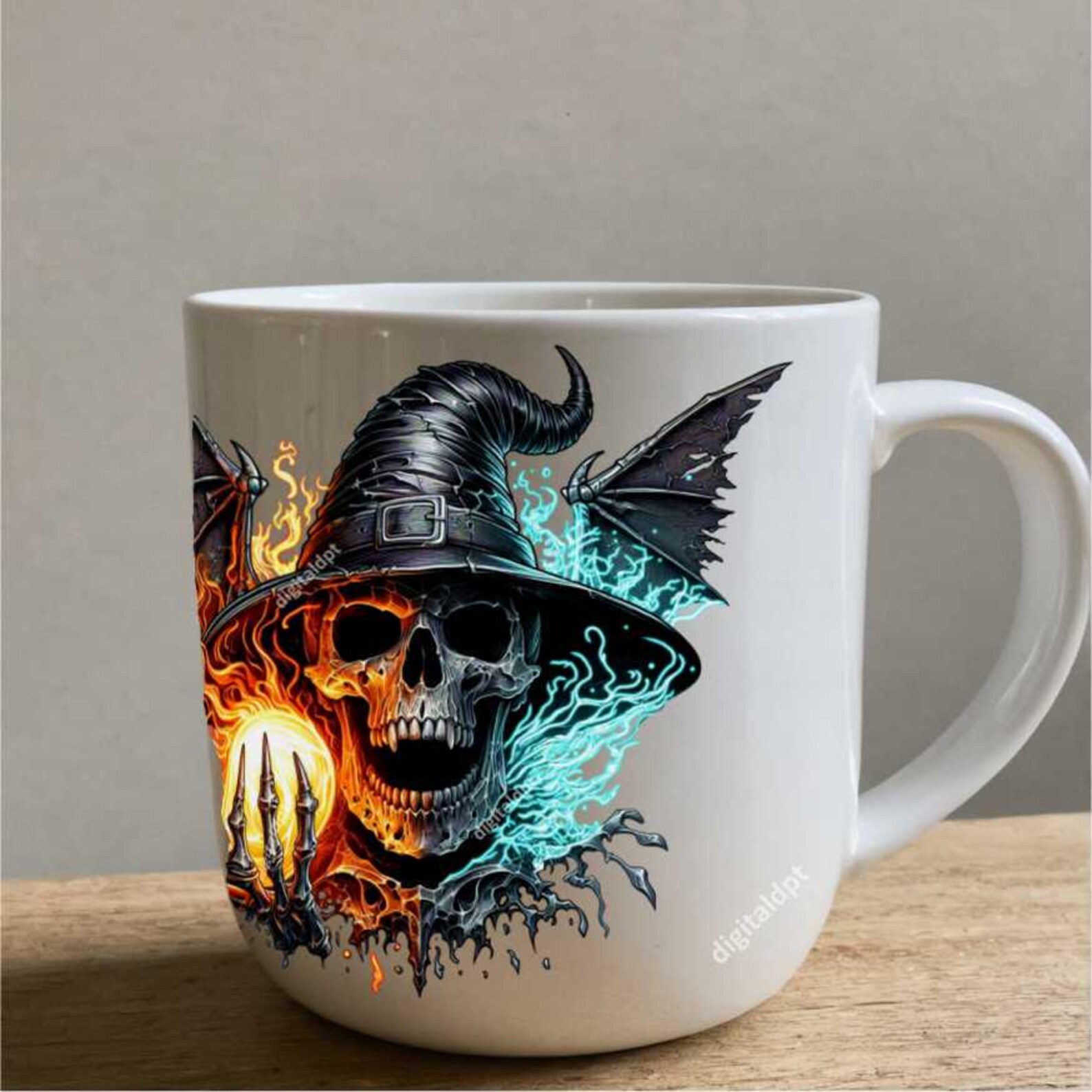 Wizard Skull PNG: Gothic Fantasy Art, T-shirt Design (digital Download ...