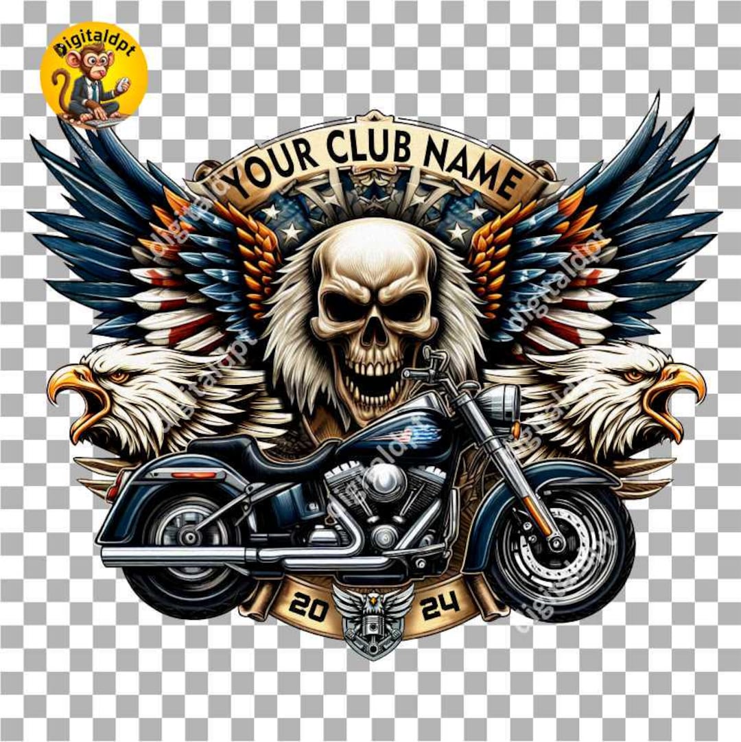 Editable Motorcycle Club T-shirt Logo Design (PDF File) - Etsy