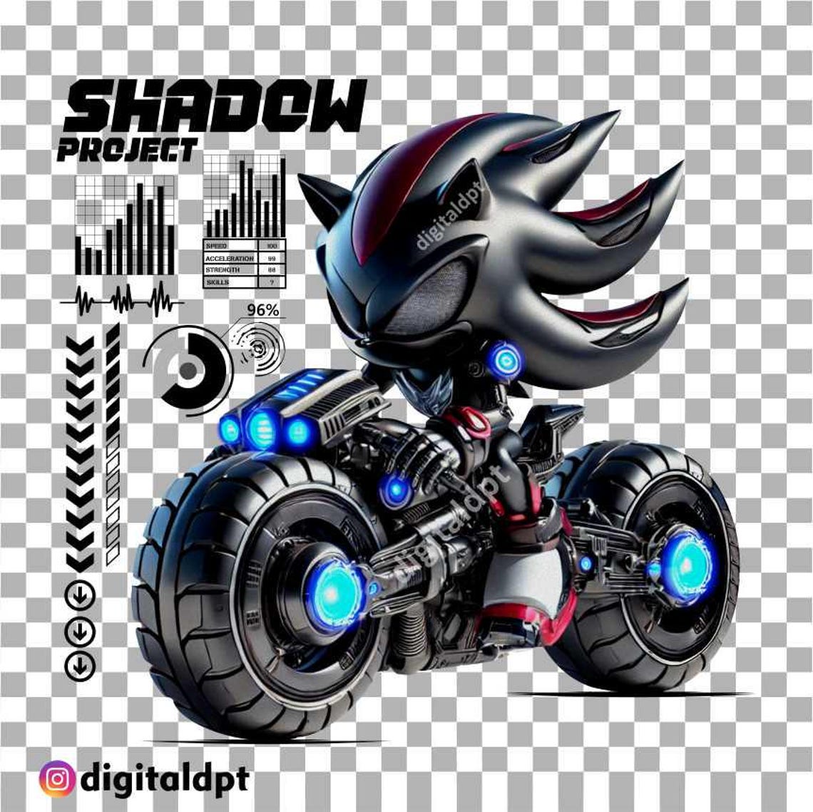 Shadow Project Design, Sonic 3 Shadow Png Transparent File, Shadow the ...