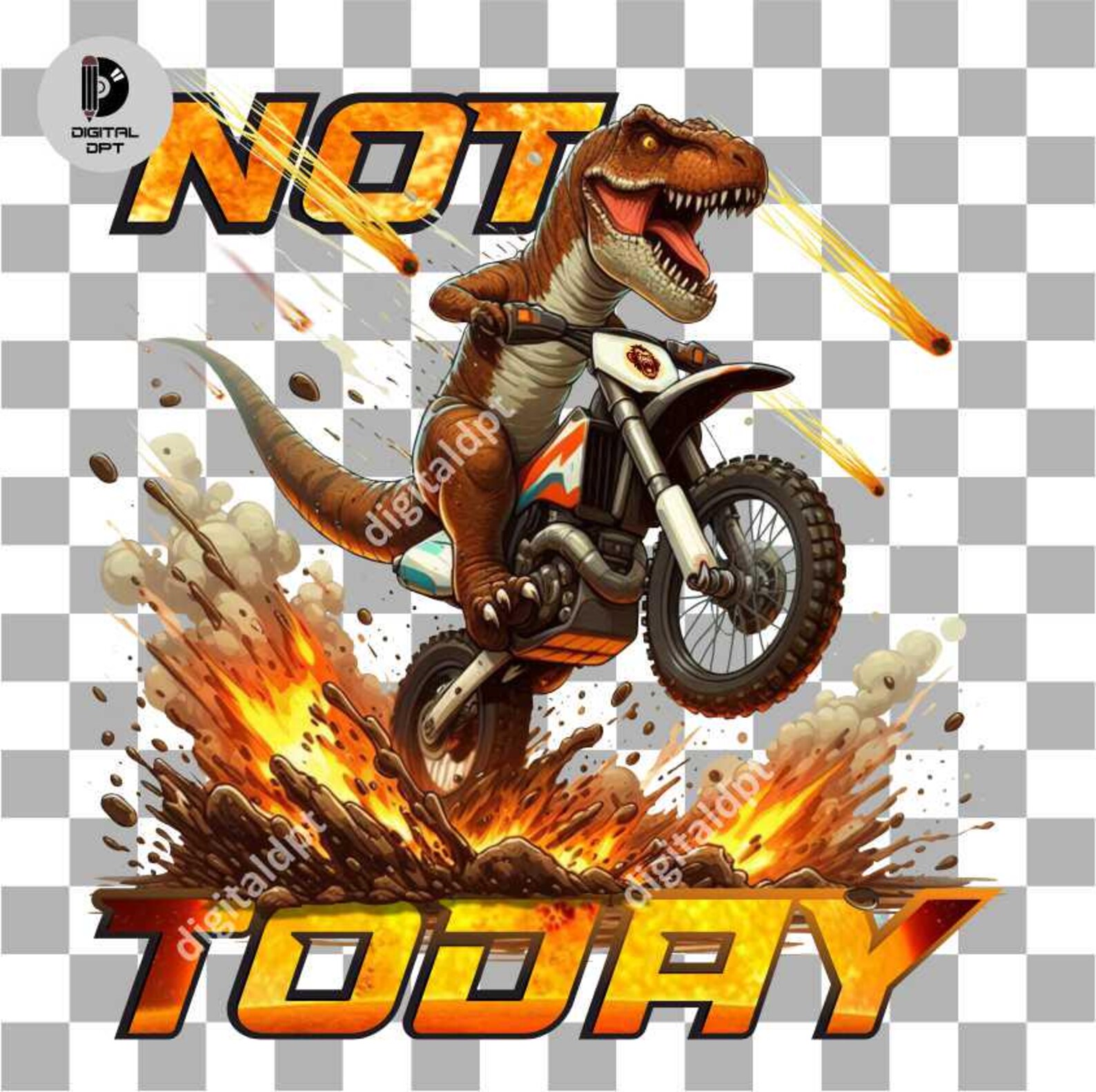 Motivational T-rex Clipart, Cool Dinosaur Design,dino Clipart Png ...