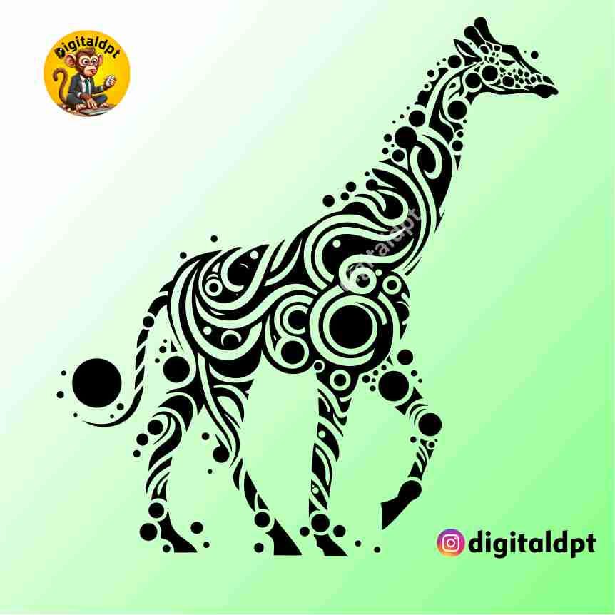 Giraffe Silhouette Clipart: Zoo Animal SVG Template (instant Download) - Etsy