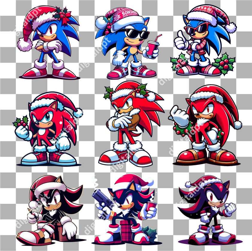 Sonic Transparent PNG, Custom Design Christmas Theme - Etsy