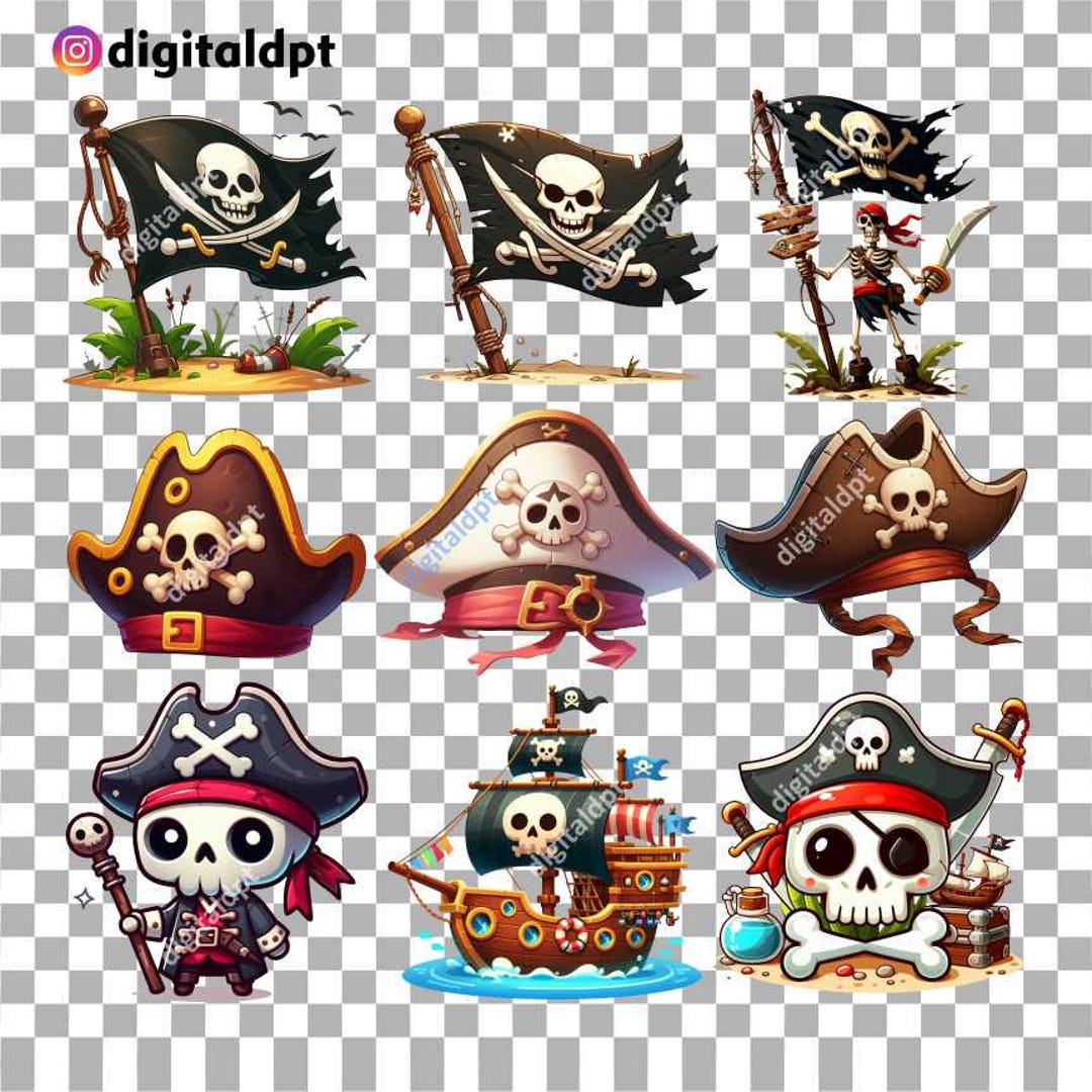 Pirate Clipart Bundle ,pirate PNG Transparent Files, Treasure Hunt ...