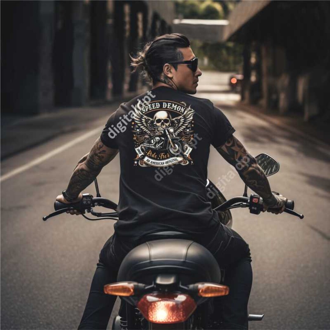 Motorcycle Design for Black T-shirt, Printing DTF or Sublimation - Etsy