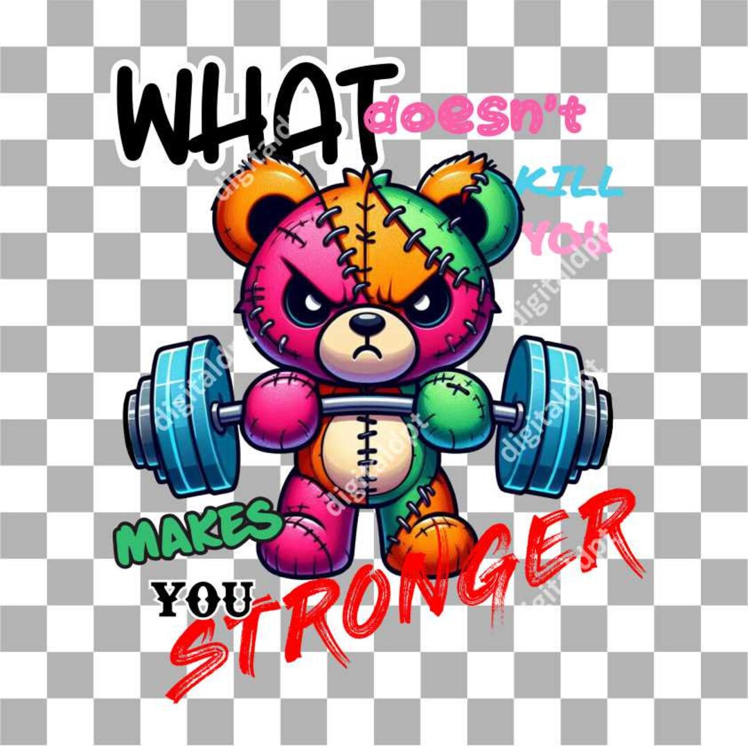 Motivational Teddy Bear Design, Teddy Bear Png Clipart, Digital ...