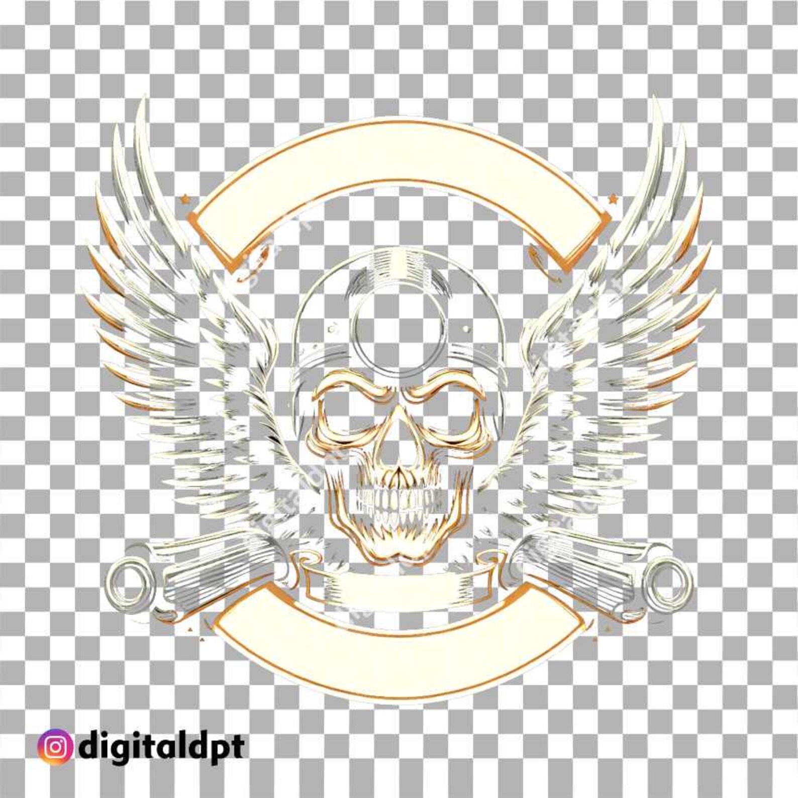 Biker Skull Design, Motorcycle PNG Transparent, for BLACK Color T-shirt ...