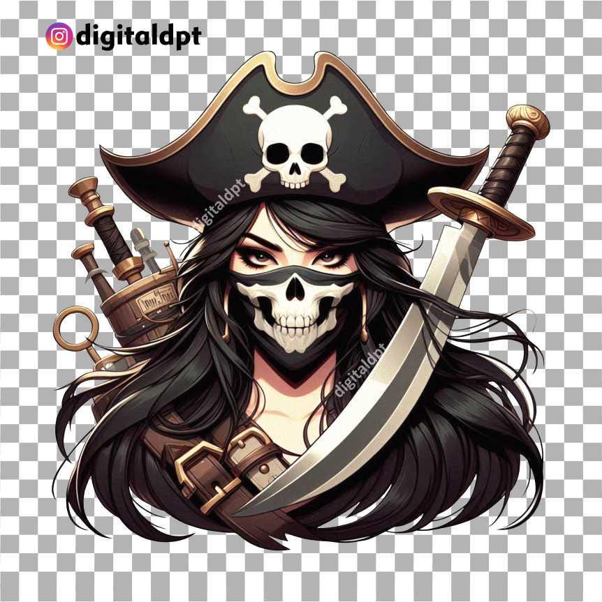 Pirate Png Clipart, Cute Pirate Girl PNG, Nautical Clipart, Digital ...