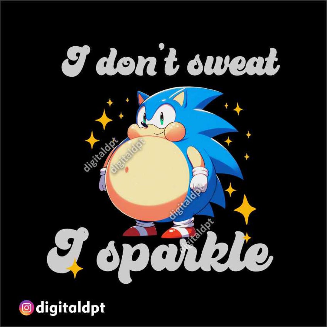 Overweight Sonic the Hedgehog Clipart, PNG Transparent File for T ...