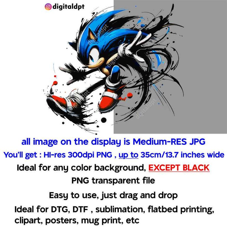 Sonic the Hedgehog PNG , Transparent Sonic Clipart for Crafts, Stickers ...