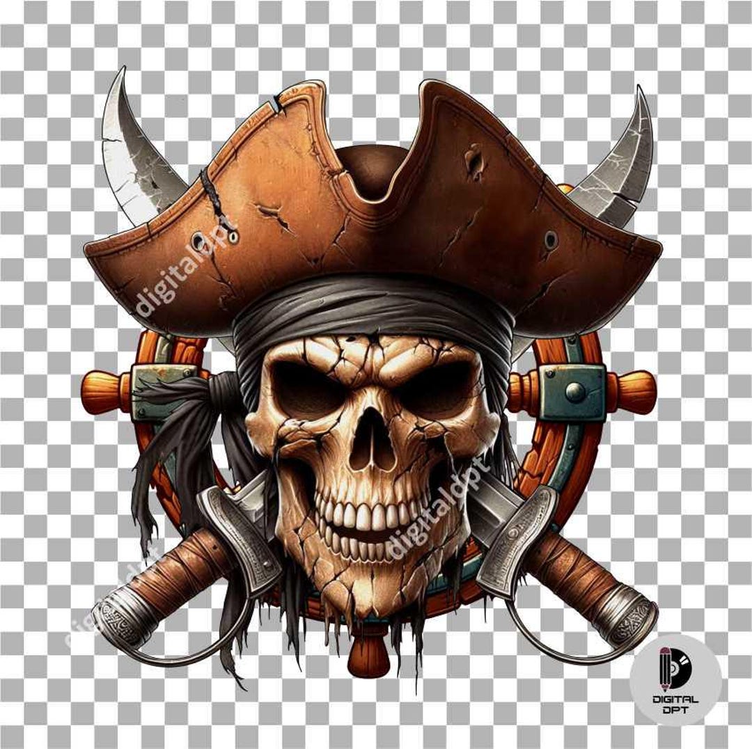 Pirate Skull Clip Art PNG, Streetwear Design (digital Download) - Etsy
