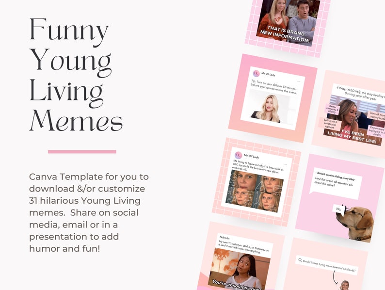 Funny Young Living Memes Canva Template for Social Media - Etsy