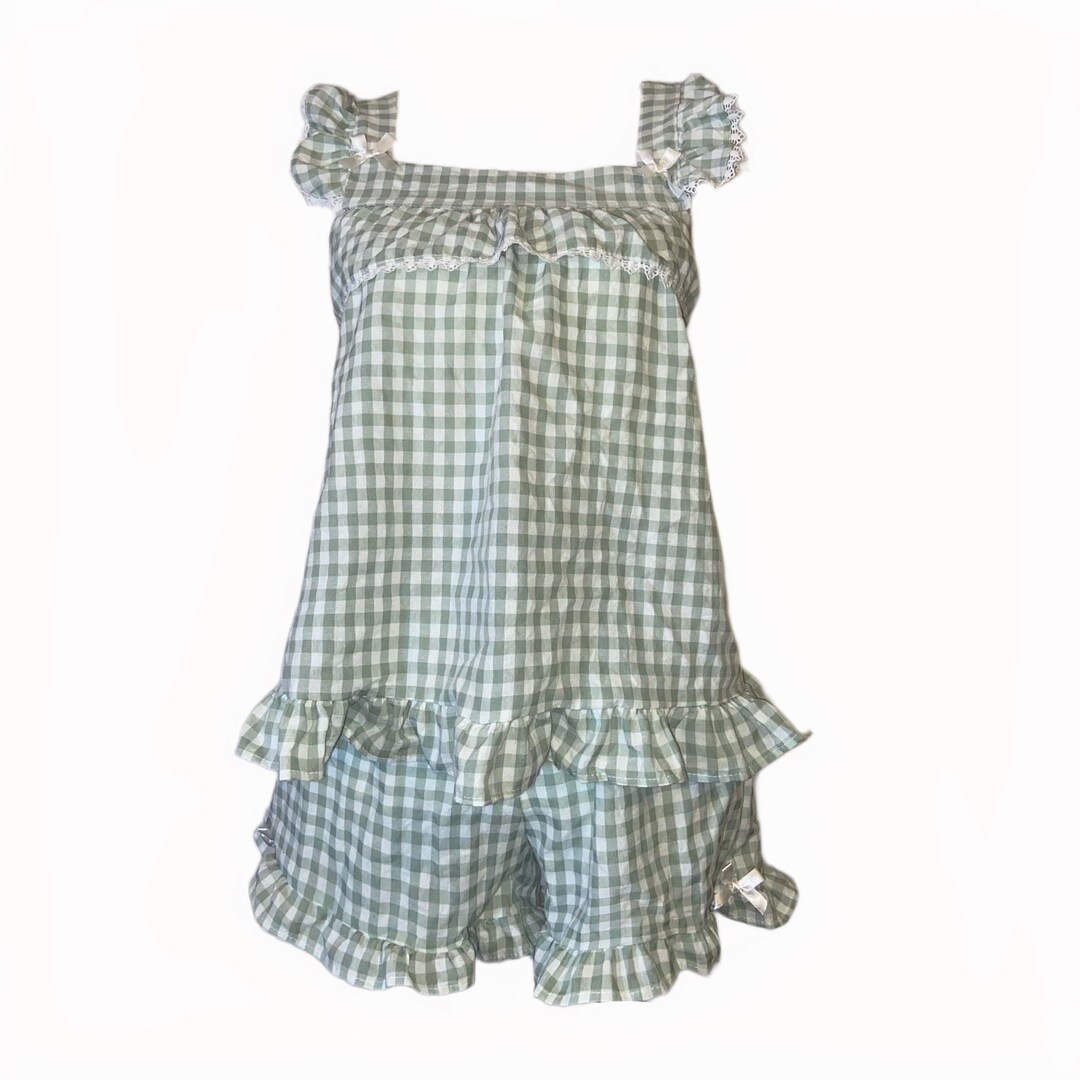 Sage Green Gingham Pajamas - Etsy