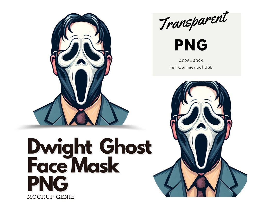 Dwight Schrute Wearing Ghost Face Mask PNG DIY Projects - Etsy
