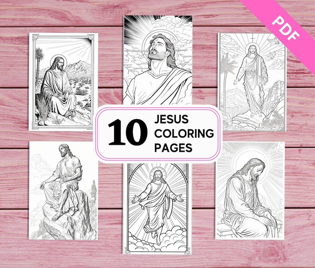 Jesus Christ - 10 Coloring Pages for Kids and Adults | Printable PDF 10 ...