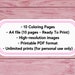 Lions - 10 Coloring Pages for Kids and Adults | Printable PDF 10 Pages ...