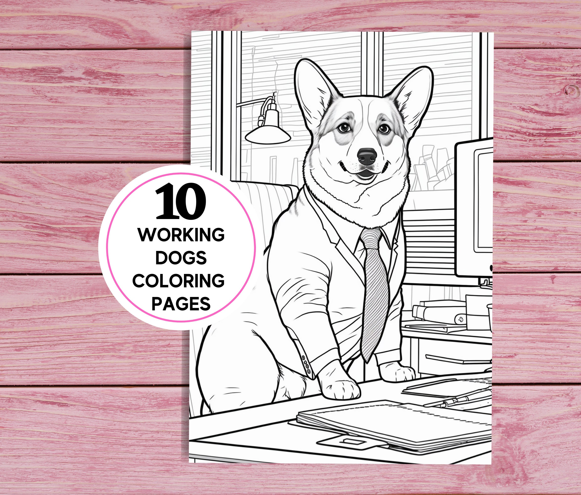 Working Dogs in Suits Vol.2 - 10 Coloring Pages for Kids and Adults ...