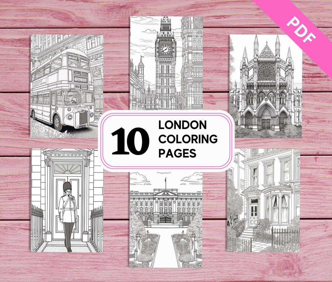 London City - 10 Coloring Pages for Adults | Printable PDF A4 | Instant ...