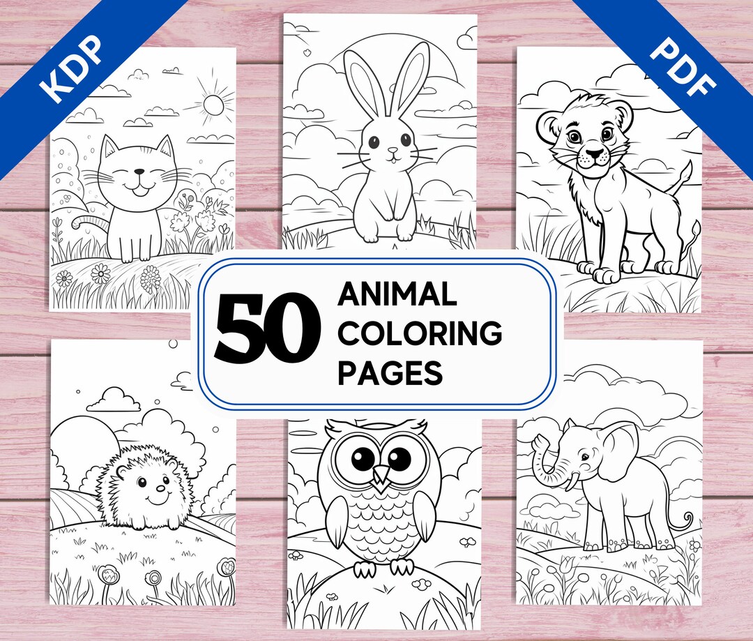 50 Unique Animal Coloring Pages for Kids (printable PDF) - Etsy UK