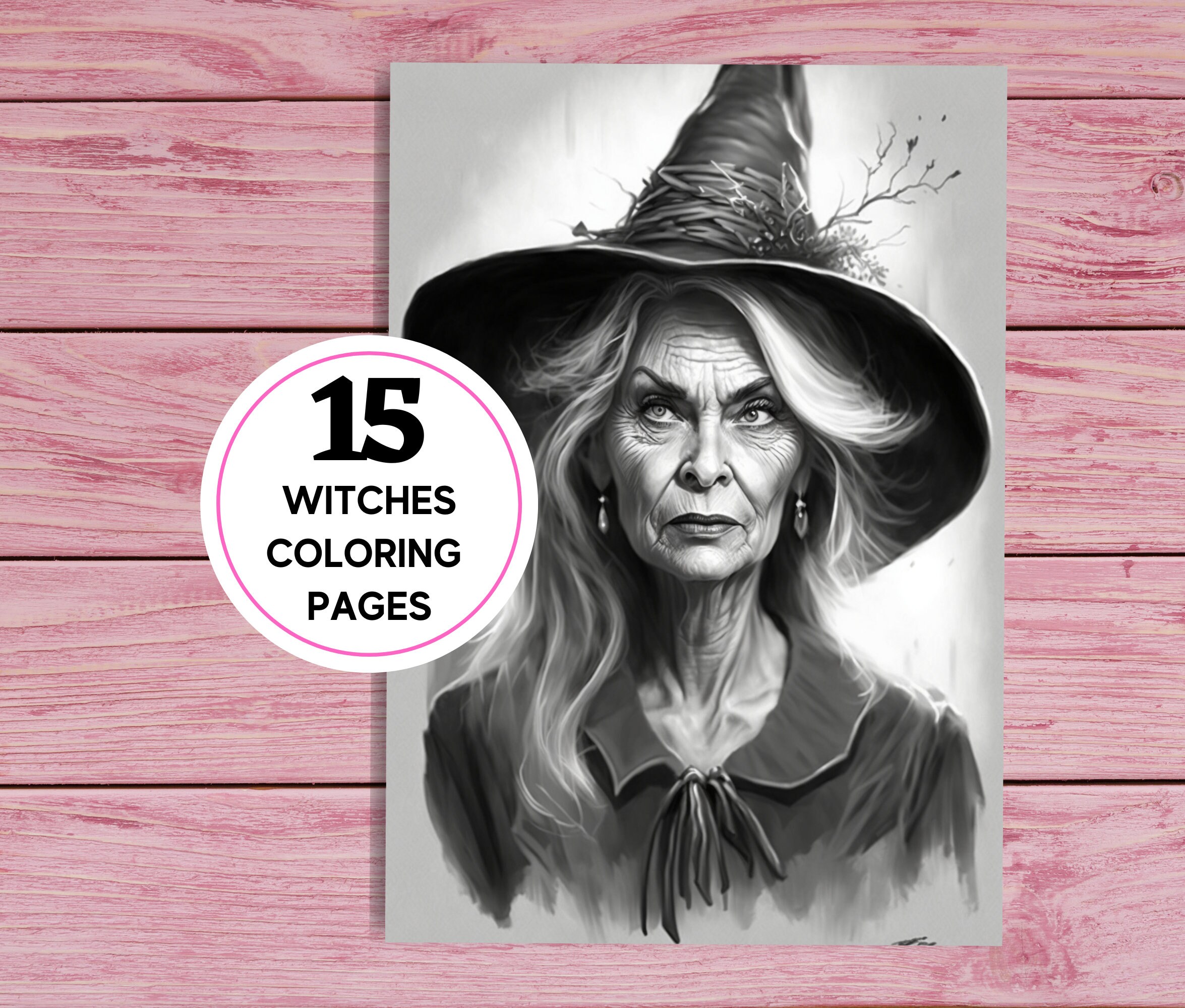 Witches Coloring Pages for Adults – 15 Printable Fantasy Sheets (PDF ...