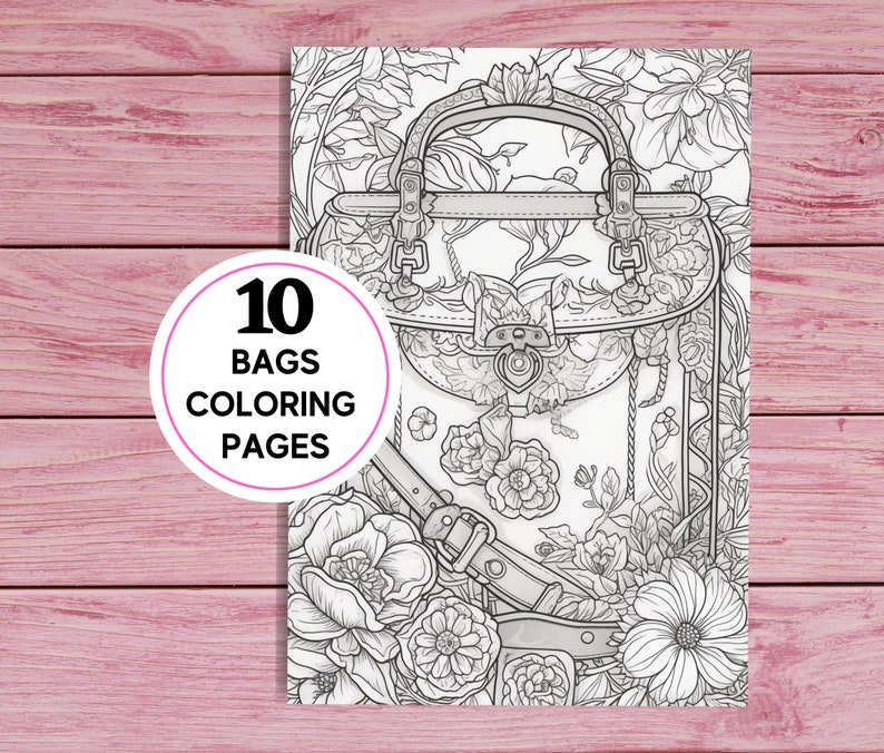 10 Beautiful Bags Coloring Pages for Kids and Adults Printable PDF 10 ...