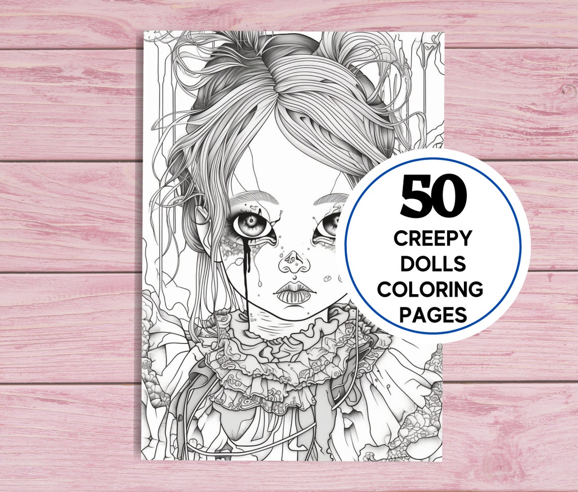 KDP Interior 50 Creepy Dolls Coloring Pages 8.5 X 11 Printable PDF ...