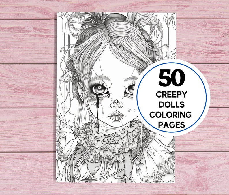 KDP Interior 50 Creepy Dolls Coloring Pages | 8.5" X 11" Printable PDF ...