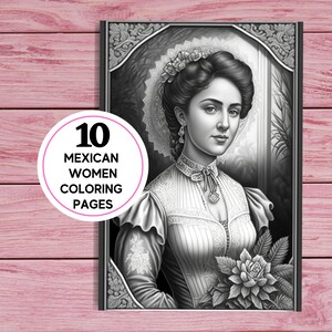 Mexican Women Portraits 10 Coloring Pages for Adults Printable PDF 10 ...