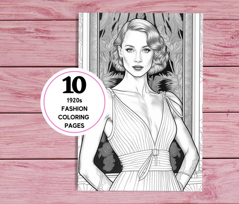 1920s Fashion Coloring Pages – Art Deco Printable (PDF) - Etsy