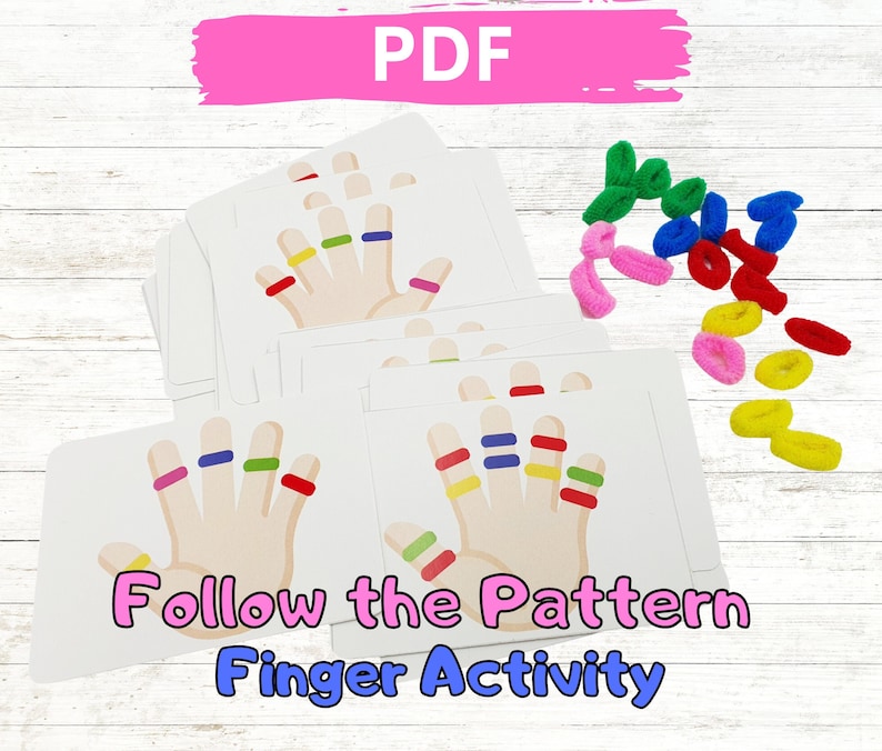 Follow the Pattern With Hair Ties - Finger Activity | Fine Motor Skills ...