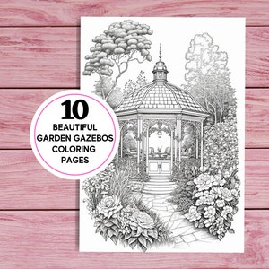Beautiful Garden Gazebos - 10 Coloring Pages for Adults | Printable PDF ...