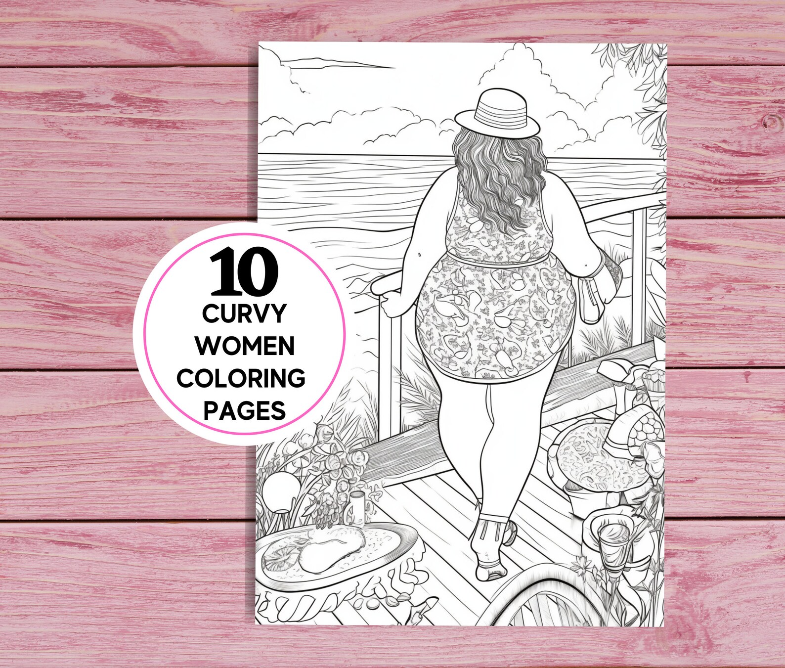10 Curvy Women Coloring Pages for Kids and Adults Printable PDF 10 ...