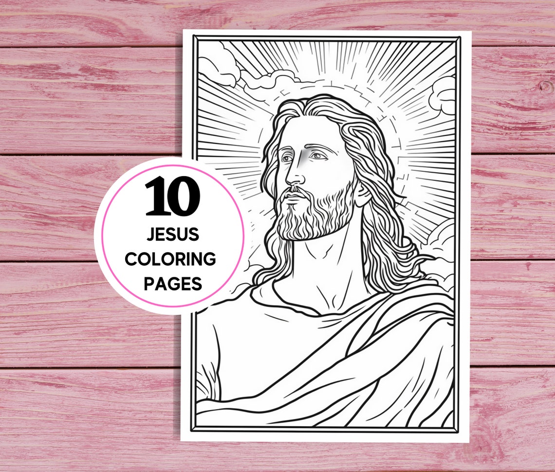 Jesus Christ - 10 Coloring Pages for Kids and Adults | Printable PDF 10 ...