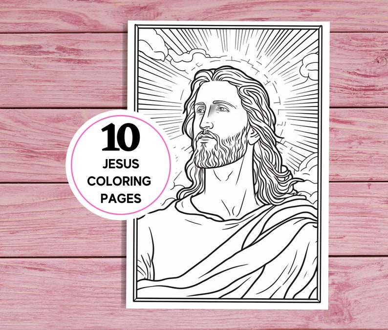 Jesus Christ - 10 Coloring Pages for Kids and Adults | Printable PDF 10 ...
