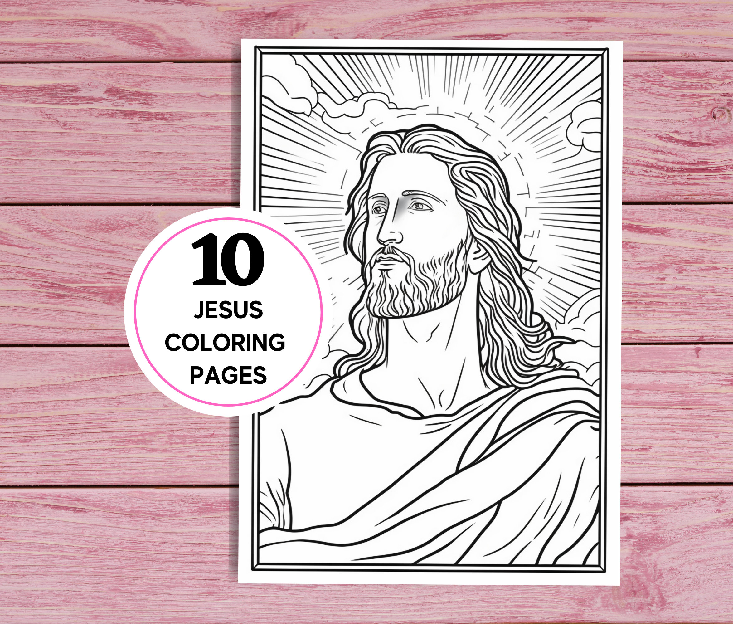 Jesus Christ - 10 Coloring Pages for Kids and Adults | Printable PDF 10 ...