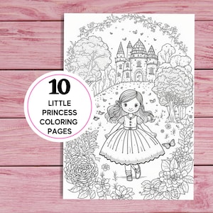 Little Princess - 10 Cute Coloring Pages for Kids | Printable PDF 10 ...