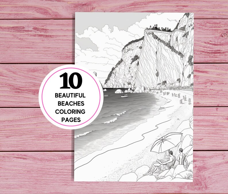Beautiful Landscapes - Beaches - 10 Coloring Pages for Kids and Adults ...