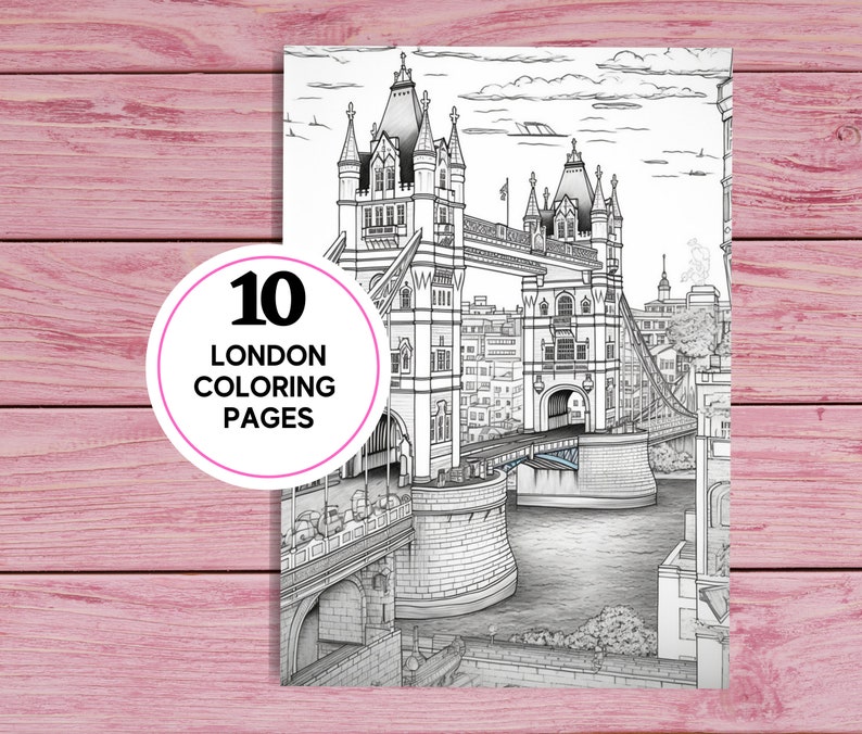 London City - 10 Coloring Pages for Adults | Printable PDF A4 | Instant ...