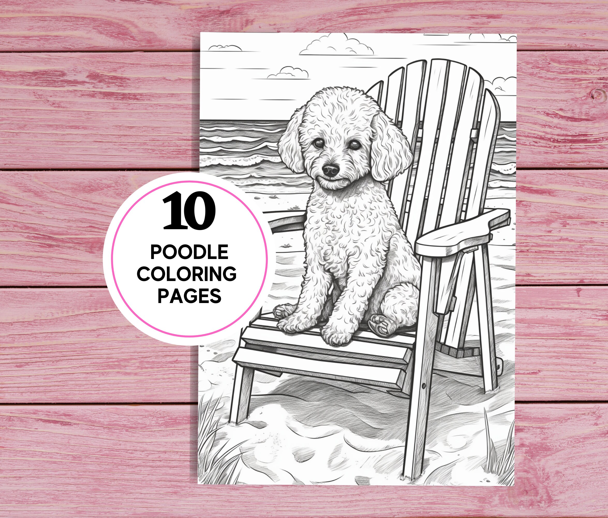 Poodle Dog - 10 Cute Coloring Pages for Kids and Adults | Printable PDF ...