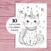 10 Cute Caticorn Coloring Pages for Kids | Printable PDF 10 Pages A4 ...