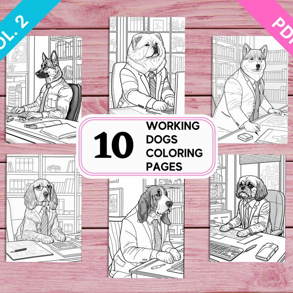 Coloring Cute Dogs - Etsy