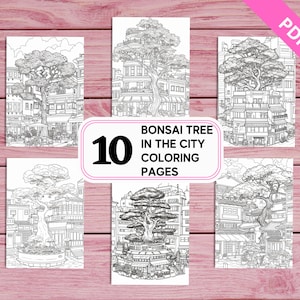 Bonsai Tree in the City - 10 Realistic Coloring Pages for Adults ...