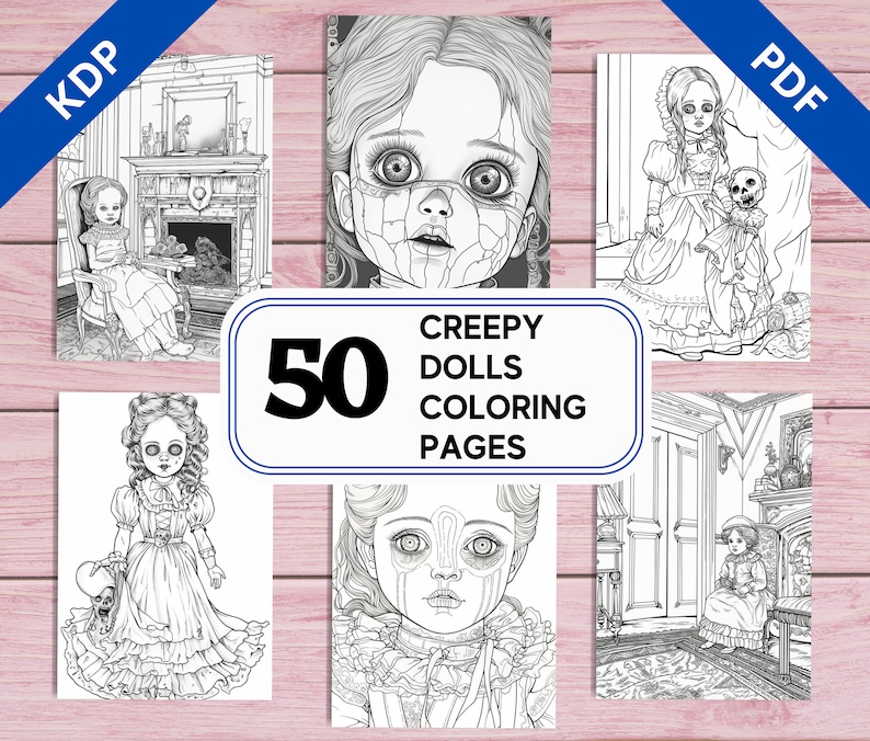 KDP Interior 50 Creepy Dolls Coloring Pages | 8.5" X 11" Printable PDF ...