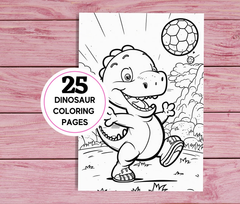 25 Cute and Funny Dinosaur Coloring Pages for Kids Printable PDF 25 ...
