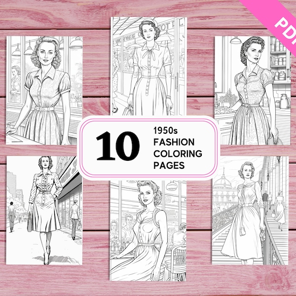 1950s Coloring Book - Etsy