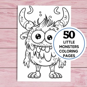 KDP Interior 50 Little Monsters Coloring Pages 8.5 X 11 Printable PDF ...