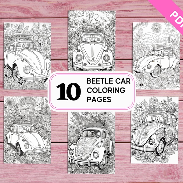 Beetle Coloring Sheet - Etsy