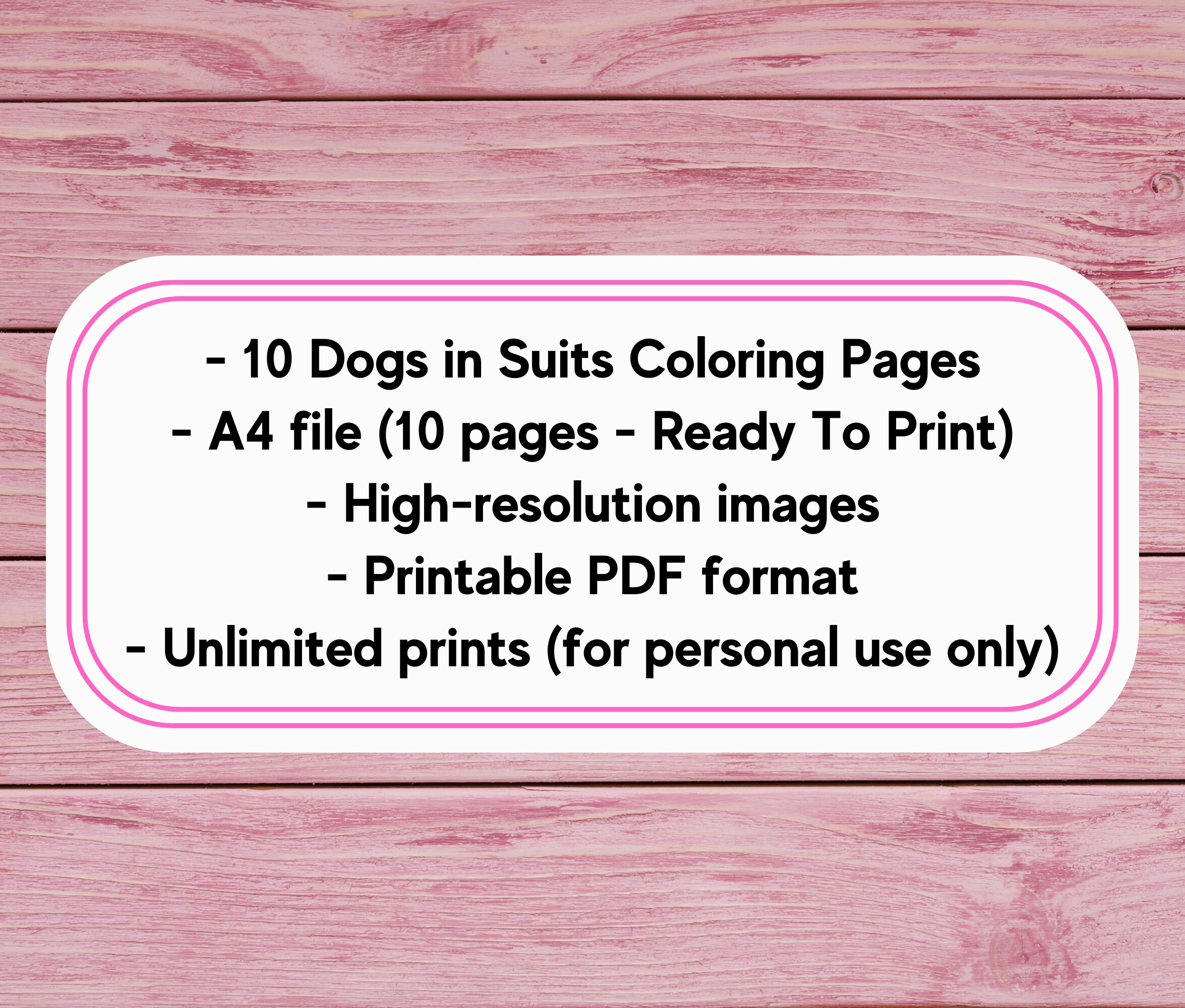 Dogs in Suits - 10 Coloring Pages for Kids and Adults | Printable PDF ...