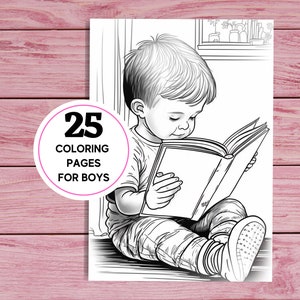 25 Cute Coloring Pages for Boys | Printable PDF 25 Pages A4 | for Kids ...