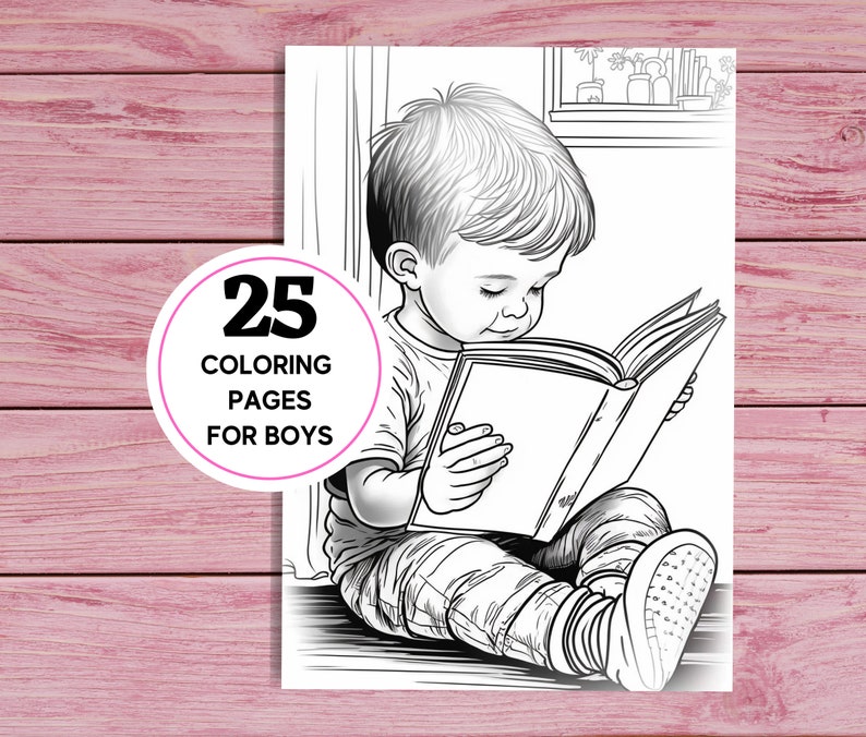 25 Cute Coloring Pages for Boys | Printable PDF 25 Pages A4 | for Kids ...